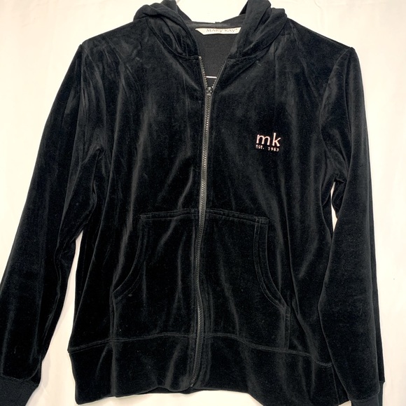 Mary Kay | Jackets & Coats | Mary Kay Black Velour Zip Hoodie | Poshmark